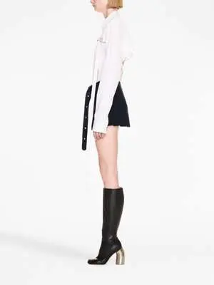 Off-White Belted Pleated Miniskirt