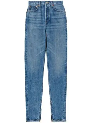 RE/DONE Super High Rise Drainpipe Slim Cut Jeans - Blue