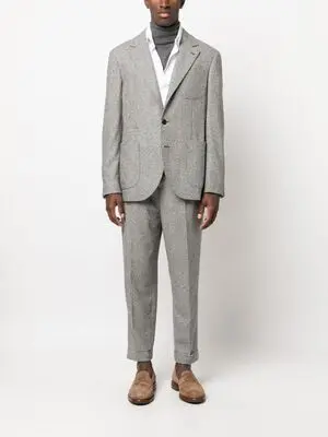 Brunello Cucinelli Micro-houndstooth Pattern Trousers