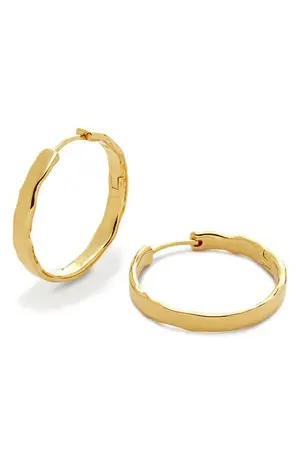 Monica Vinader Medium Siren Muse Wave Hoop Earrings - Gold
