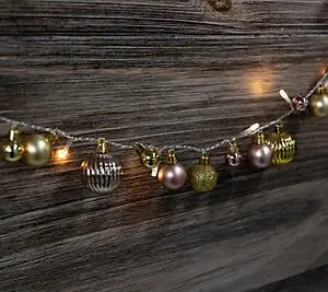 LUMABASE String Lights With Gold Christmas Orna Ments
