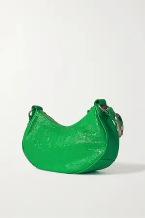 Balenciaga Le Cagole Xs Crinkled-leather Shoulder Bag - Green