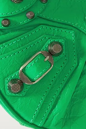 Balenciaga Le Cagole Xs Crinkled-leather Shoulder Bag - Green