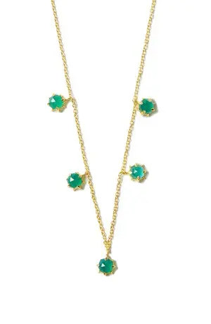 Argento Vivo Green Onyx Charm Necklace