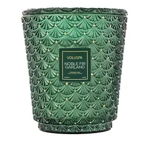 Voluspa Noble Fir Garland 5 Wick Hearth Candle, 123 Oz - Green