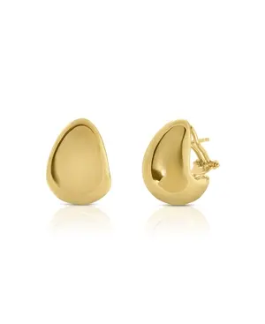 Roberto Coin 18k Yellow J Hoop Earrings