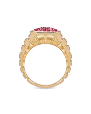 Marina B 18k Yellow Gold Ruby And Diamond Ring