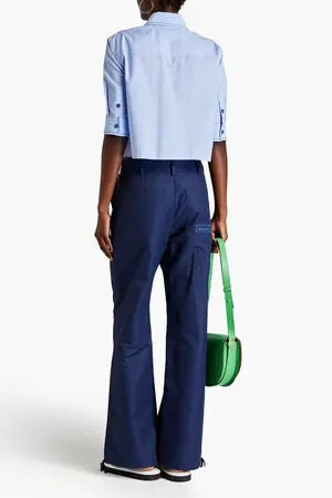 Marni Embroidered Satin-twill Straight-leg Pants