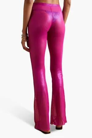 Oseree Metallic Stretchtulle Flared Pants