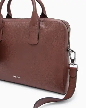 Giorgio Armani Pebbled Leather Briefcase