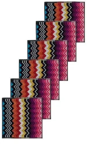 Missoni Giacomo Face Towel 6 Piece Set In Fuchsia - Multicolor