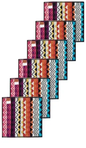 Missoni Giacomo Face Towel 6 Piece Set In Fuchsia - Multicolor