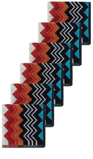 Missoni Giacomo Face Towel 6 Piece Set In Fuchsia - Multicolor