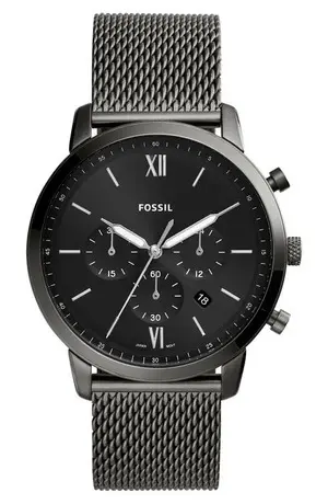 Fossil Neutra Mesh Strap Chronograph Watch - Smoke