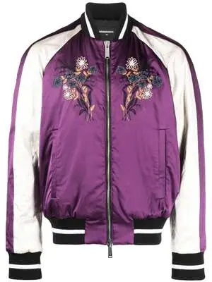 Dsquared2 Floral-embroidered Bomber Jacket