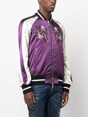 Dsquared2 Floral-embroidered Bomber Jacket