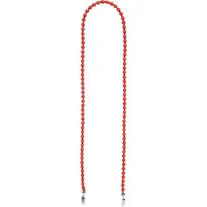 OSSA Wood Beaded Crossbody Strap Red