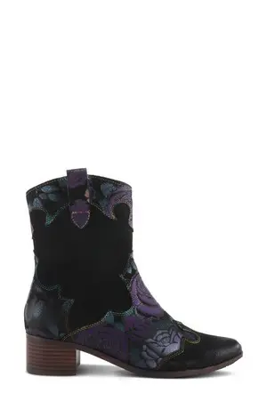 SPRING STEP SHOES Lady Luck Western Bootie - Purple Multi