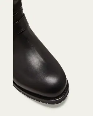 Manolo Blahnik Sulaltra Leather Biker Booties