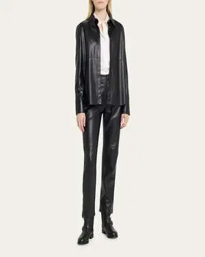 Manolo Blahnik Sulaltra Leather Biker Booties