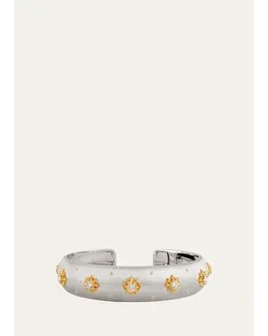 Buccellati 18k White Macri Classica Cuff Bracelet With Diamonds - Gold