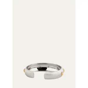 Buccellati 18k White Macri Classica Cuff Bracelet With Diamonds