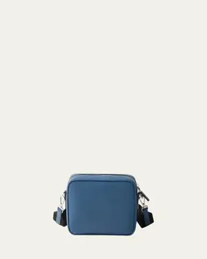 Prada Saffiano Leather Crossbody Bag With Pouch - Grey Black