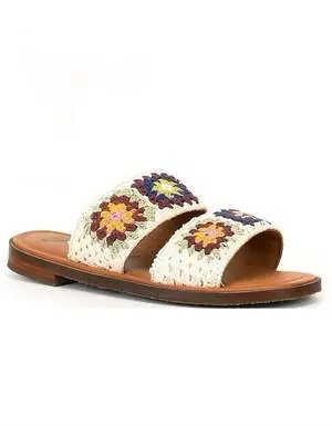 Free People Juliette Crochet Slide Sandals In - Multi