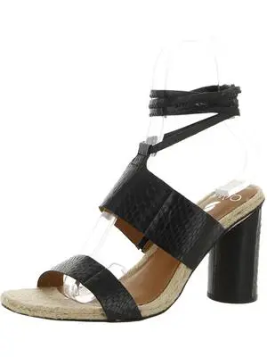 Franco Sarto Womens Leather Ankle Strap Heels - Black