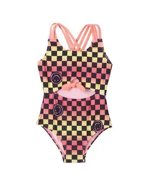 LIMITED TOO Checkers Smiley Face Onepiece - Pink