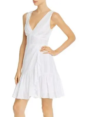 Rebecca Taylor Womens Belted Sheer Wrap Dress - White