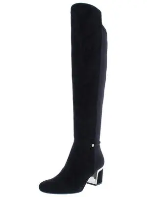Dkny Cora Womens Suede Knee High Riding Boots - Black
