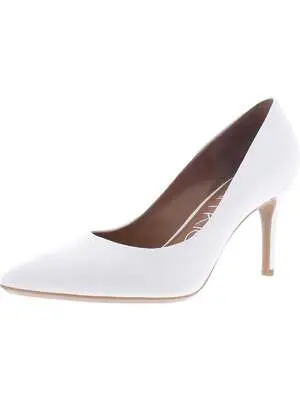 Calvin Klein Gayle Womens Leather Pointed Toe Heels White