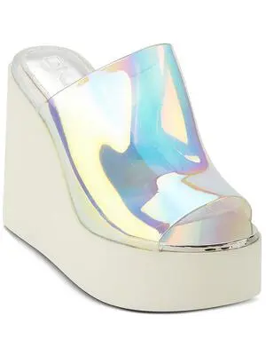 Dkny Pen Womens Iridescent Vinyl Padded Clogs - Multi