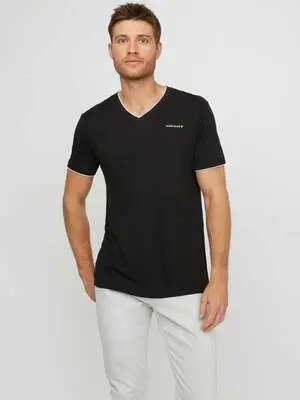 GUESS FACTORY Armin Vneck Tee - Black