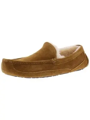 UGG Ascot Mens Suede Shearling Moccasin Slippers - Pink