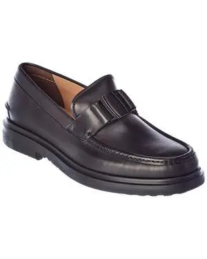 FERRAGAMO Salvatore Vara Ornament Leather Loafer - Black