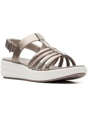 Clarks Drift Ease Womens Faux Leather Caged Sport Sandals - Multi