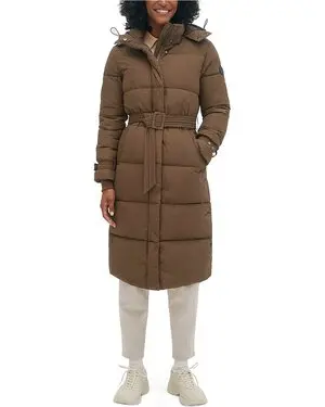 NOIZE Mara Puffer Medium Coat - Brown