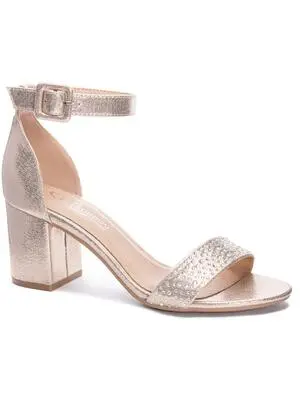 Chinese Laundry Jolly Womens Rhinestone Ankle Strap Heels - Multi