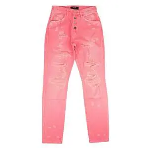 Amiri Neon Slouch Destroyed Jeans - Pink