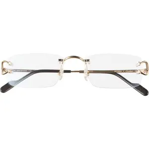 CARTIER 56mm Rimless Rectangular Reading Glasses - Gold