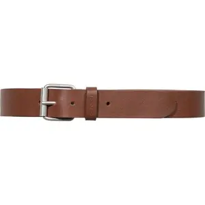 Carhartt Work In Progress Script Leather Belt - Cognac / Silver