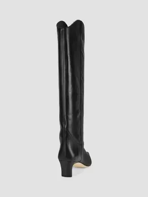 Staud Western Wally 50mm Leather Knee-high Boots - Black