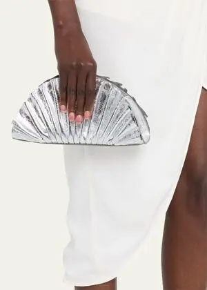 Cult Gaia Nala Mini Shell Clutch Bag - Silver