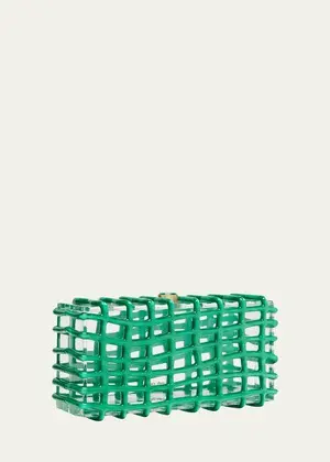 Cult Gaia Rina Caged Clear Clutch Bag