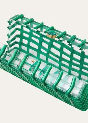 Cult Gaia Rina Caged Clear Clutch Bag