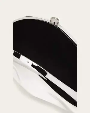 Cult Gaia The Caldera Metallic Clutch Bag - Shiny Silver