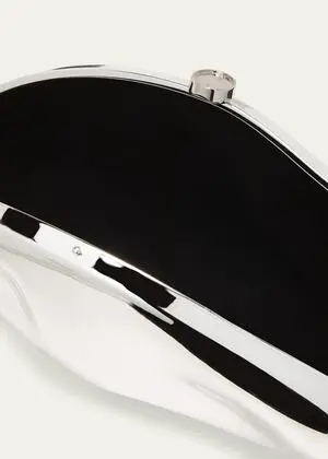 Cult Gaia The Caldera Metallic Clutch Bag - Shiny Silver