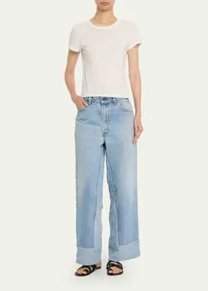 B Sides Reworked Cropped Culotte Jeans - Vintage Indigo